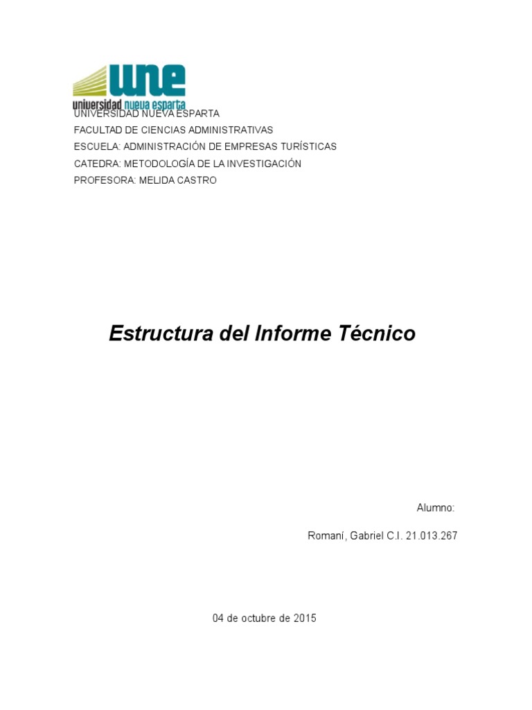 Estructura Del Informe Tecnico | PDF | Información | Lectura (proceso)