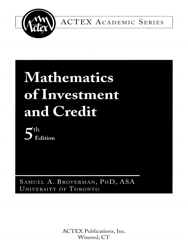 Mathematics of Investment and Credit, 5th Edition | PDF