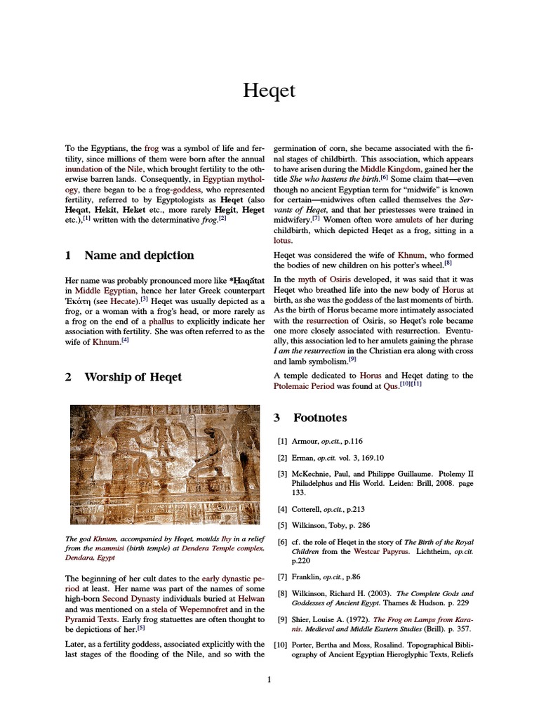 Heqet.pdf | Middle Eastern Mythology | Ancient Egyptian Religion