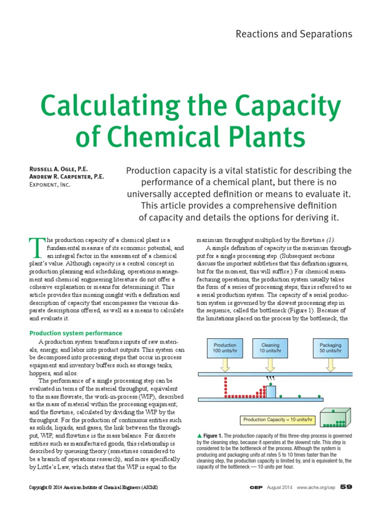 Calculating The Capacity of Chemical Plants | PDF | Operations ...