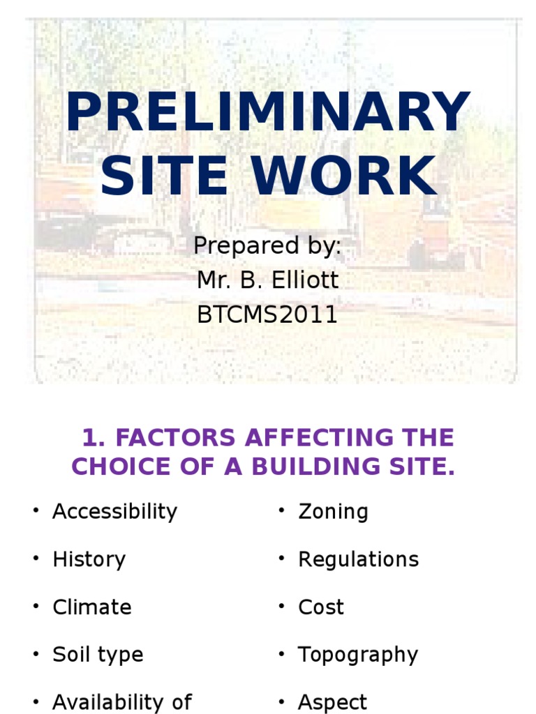 Preliminary Site Work Finale | PDF | Surveying | Land Lot
