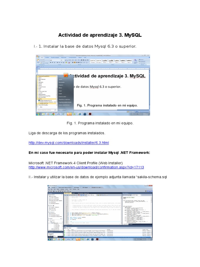 Actividad de Aprendizaje MySQL1 | PDF | Tabla (base de datos) | Gestión de tecnología de la ...