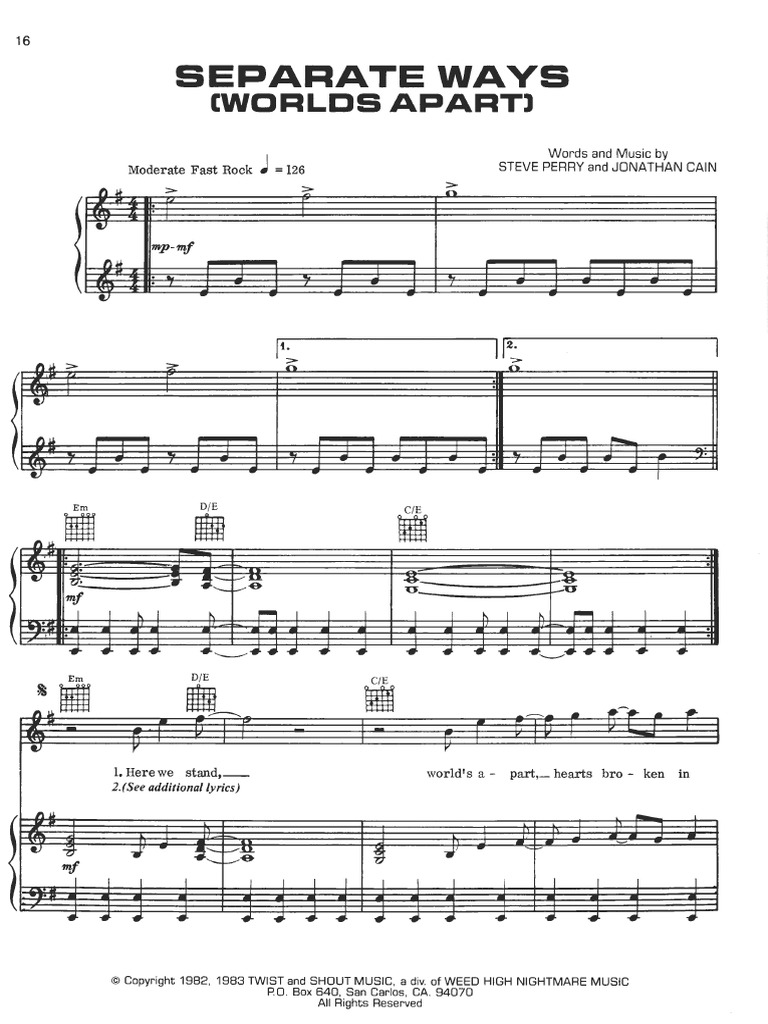 Journey - Separate Ways | PDF