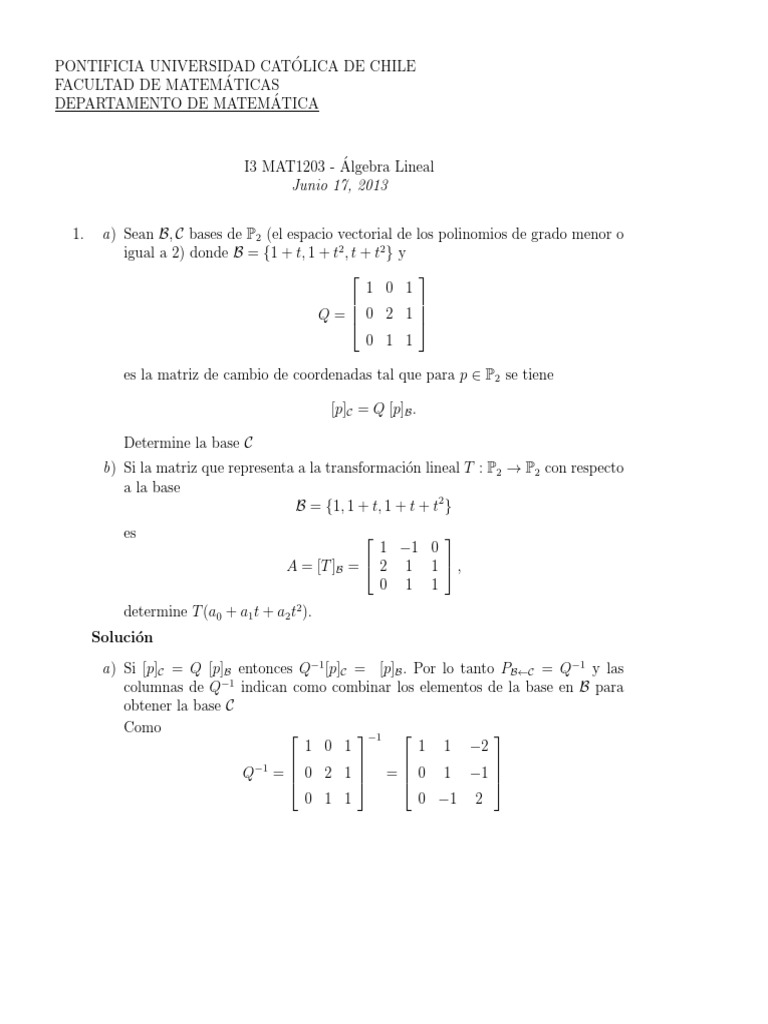 I3 Lineal | PDF | Valores propios y vectores propios | Matriz (Matemáticas)