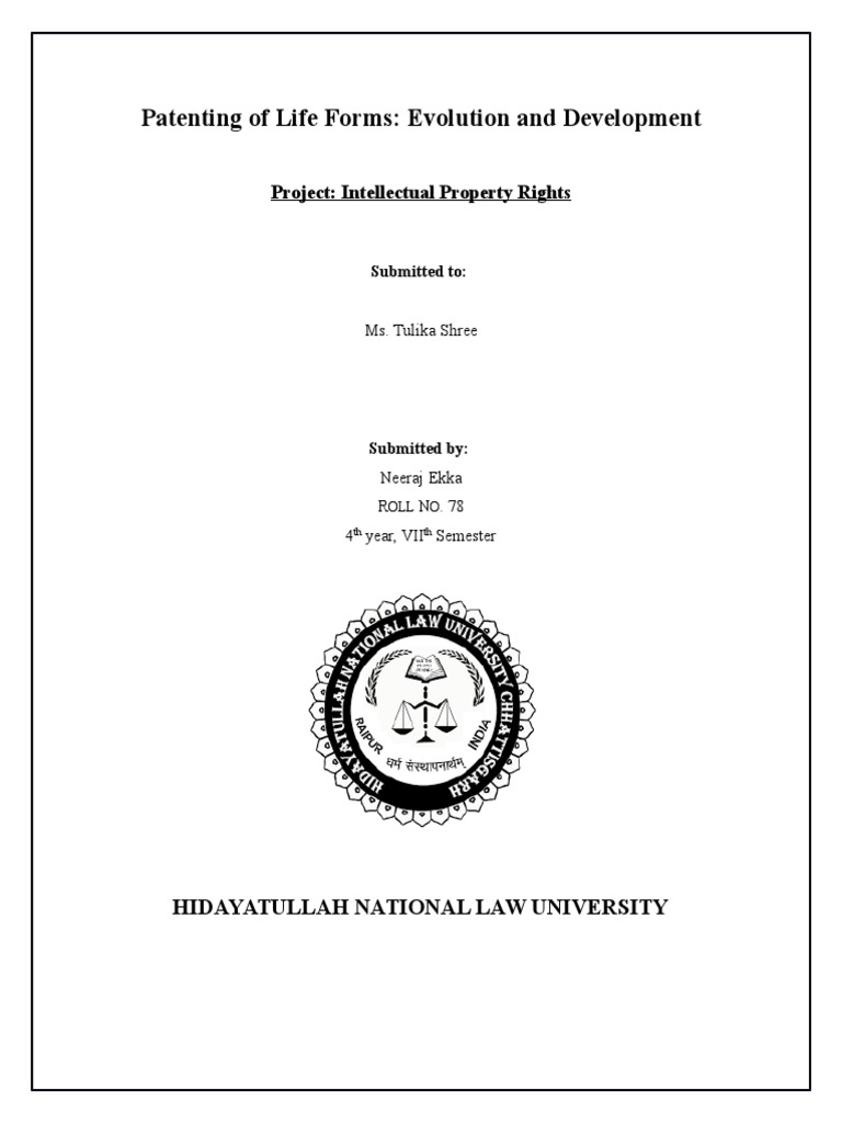 Patenting of Life Forms IPR | PDF | Trips Agreement | Patent