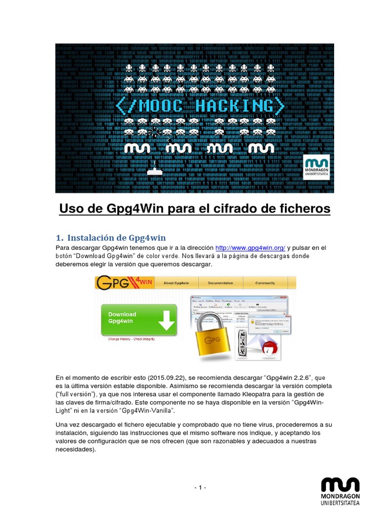 Tutorial Uso Gpg4win Cifrado Ficheros | PDF | Apoyo | Clave (criptografía)