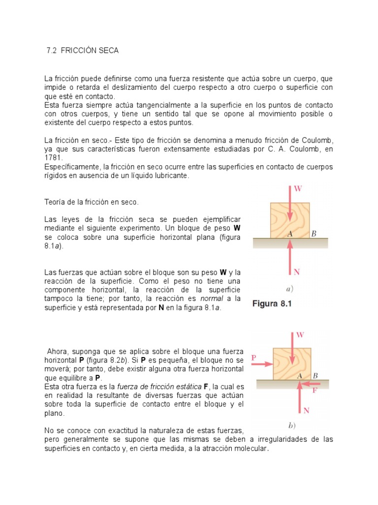 Leyes y Ejemplos de Fricción Seca | PDF | Fricción | Fuerza