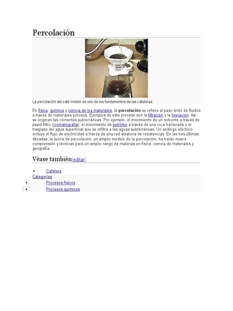 Percolación | PDF | Naturaleza | Química