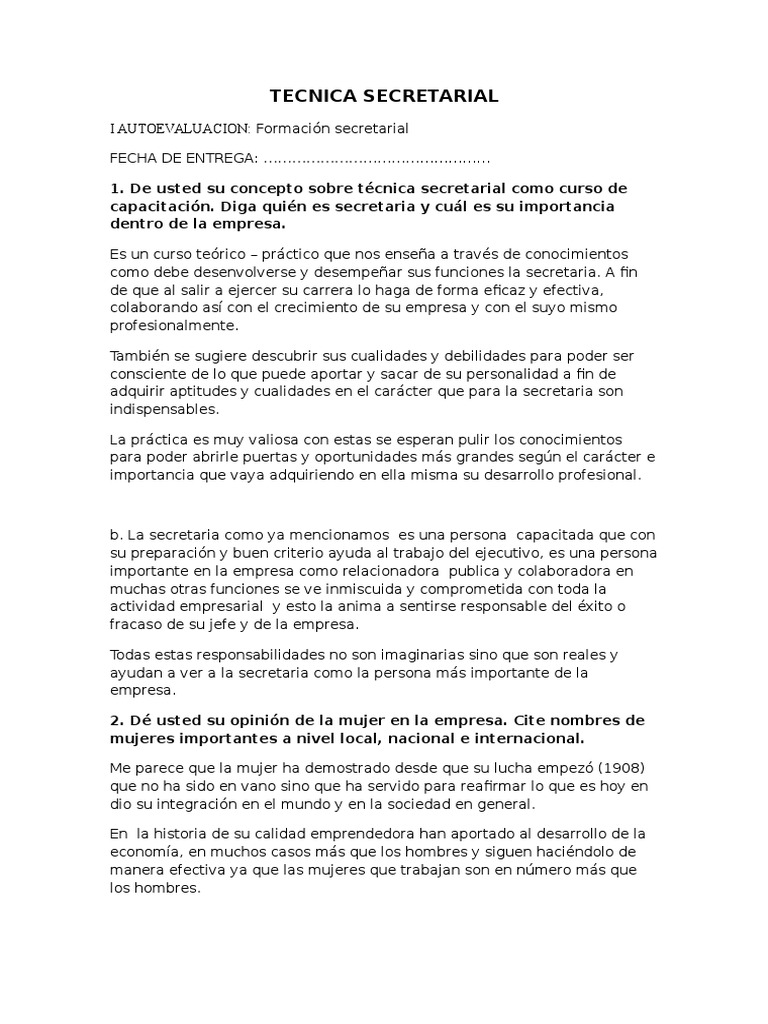 Tecnica Secretarial | PDF | Comportamiento | Science