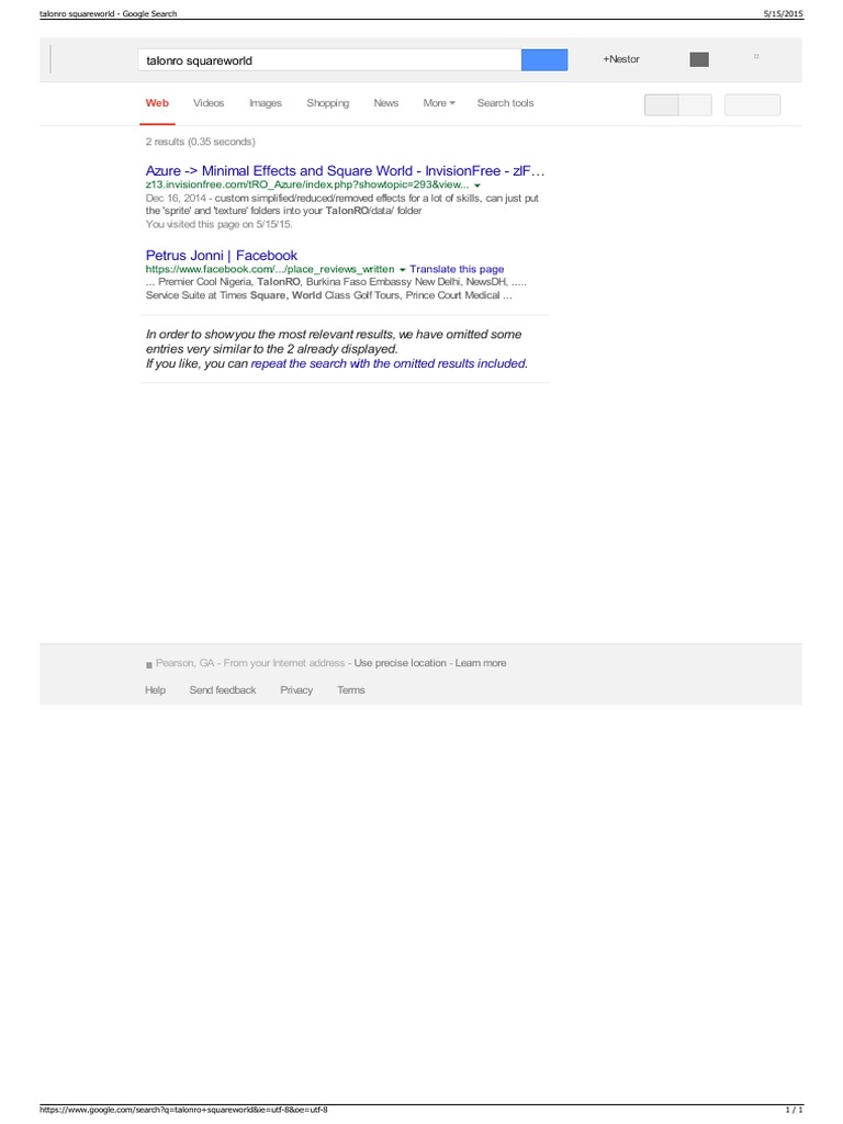 TalonRO SquareWorld Search Guide | PDF