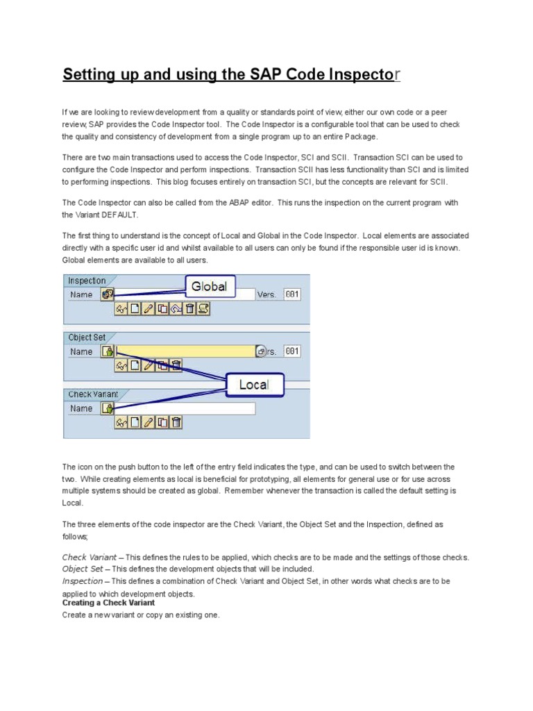Setting Up and Using the SAP Code Inspector | Icon (Computing ...