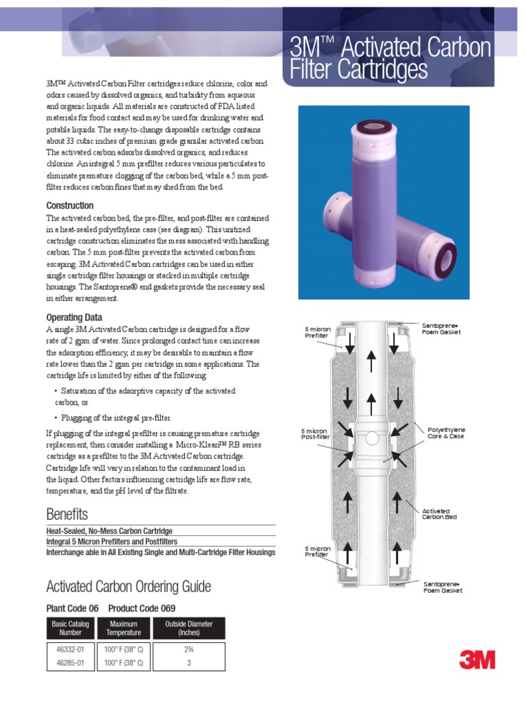 3M™ Activated Carbon Filters - Data Sheet (PDF 670.8 K) PDF | PDF | Filtration | Information