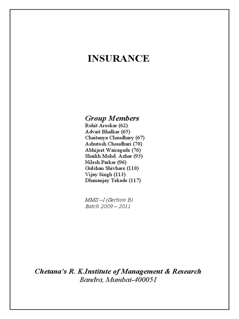 Insurance Project | PDF | Insurance | Marketing