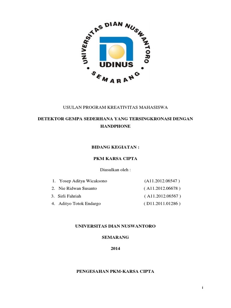 Contoh PKM KC | PDF | Sains & Matematika | Teknologi & Rekayasa