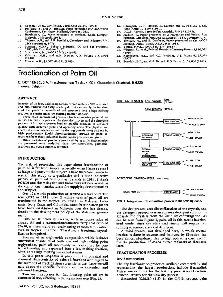 Palm Oil Fractionation Processes Explained | PDF | Coconut Oil ...