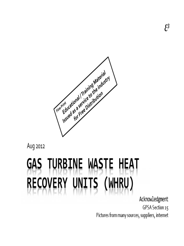 Gas Turbine Waste Heat Recovery Units | PDF | Gas Turbine | Gas Compressor