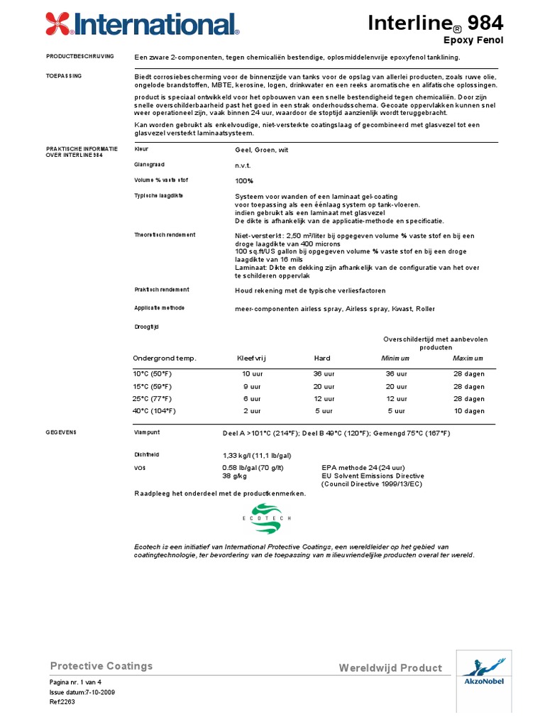 Interline® 984 Nederlands 7-10-2009 | PDF
