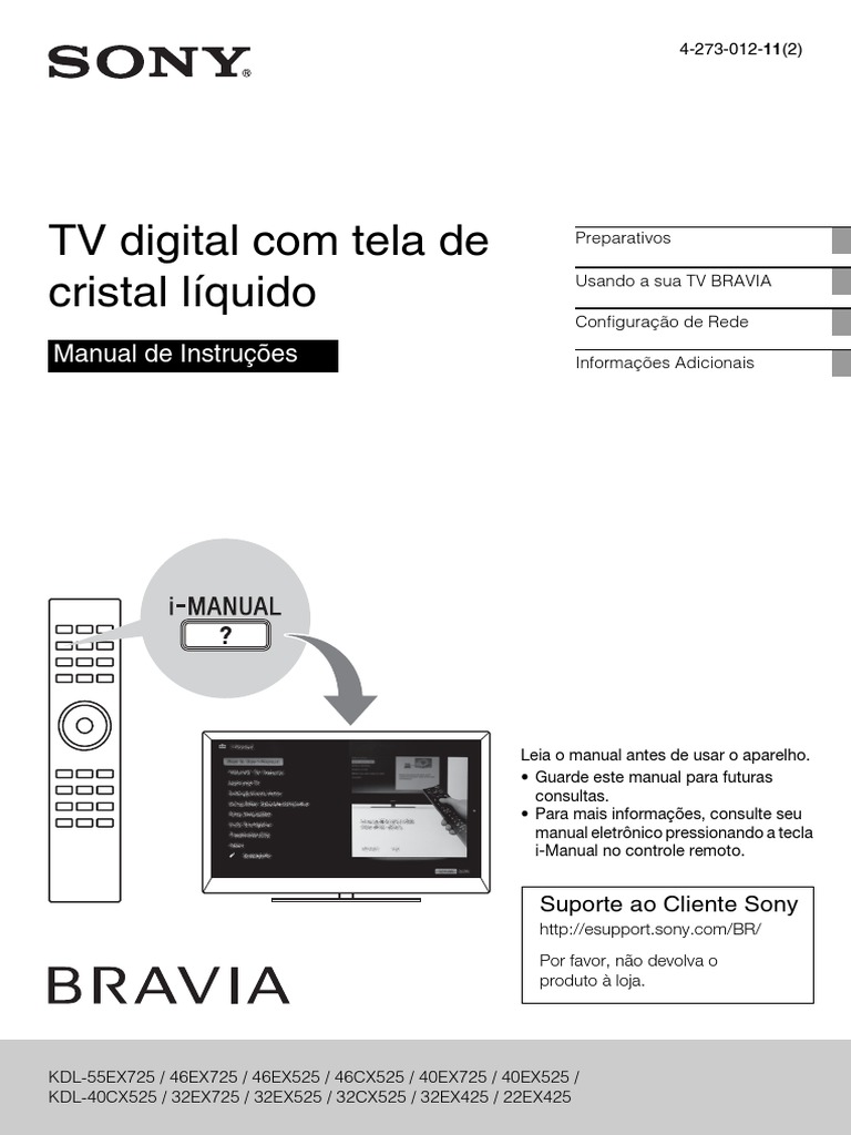 Manual TV Sony Bravia | PDF | Rede local | Internet