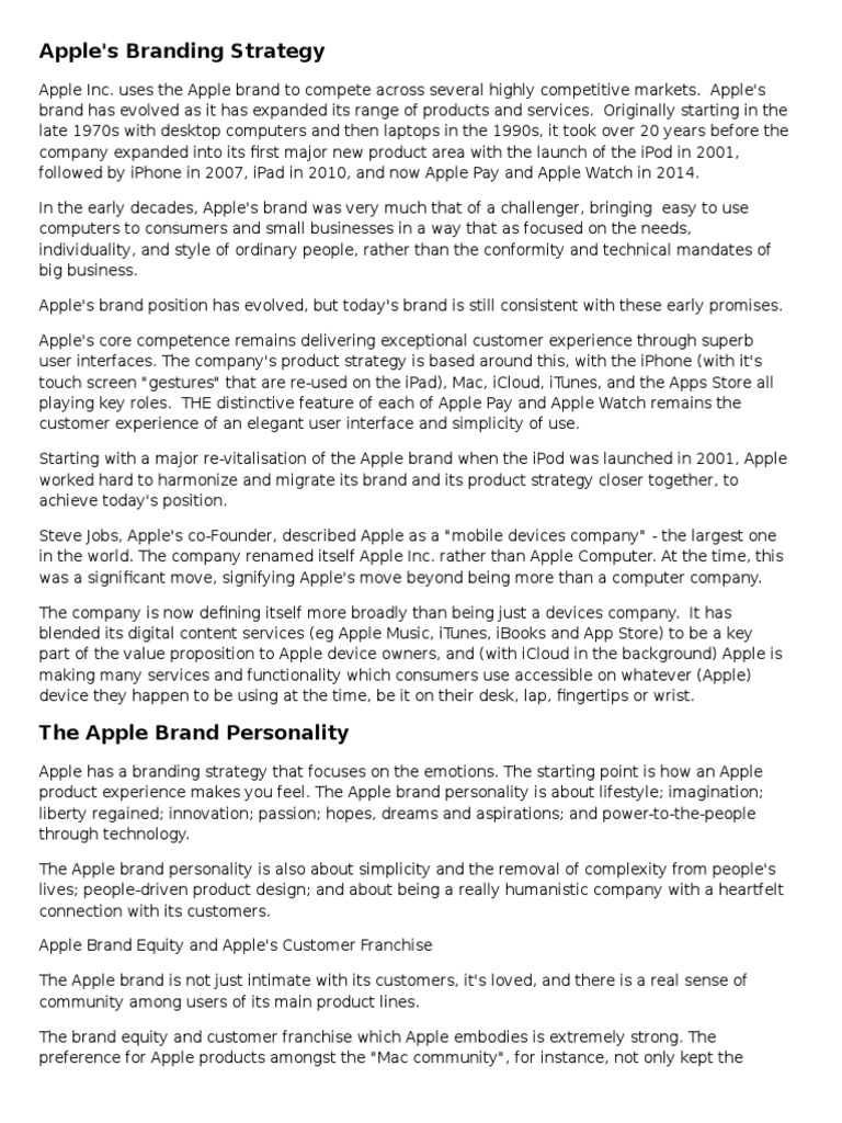 Apple Branding Strategy | PDF | Apple Inc. | Ios