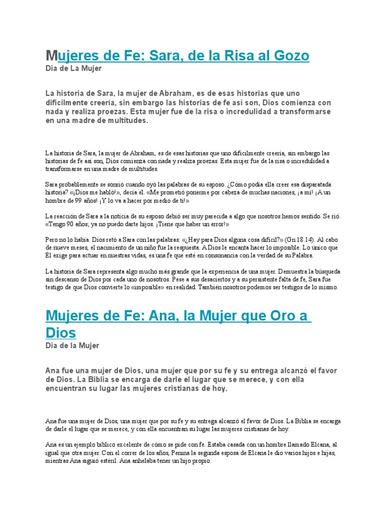 Mujeres de Fe | PDF | Sarah | La risa
