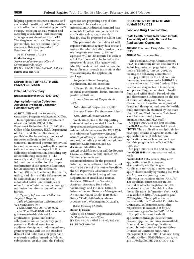 Notice: Grants and Cooperative Agreements Availability, Etc.: State ...