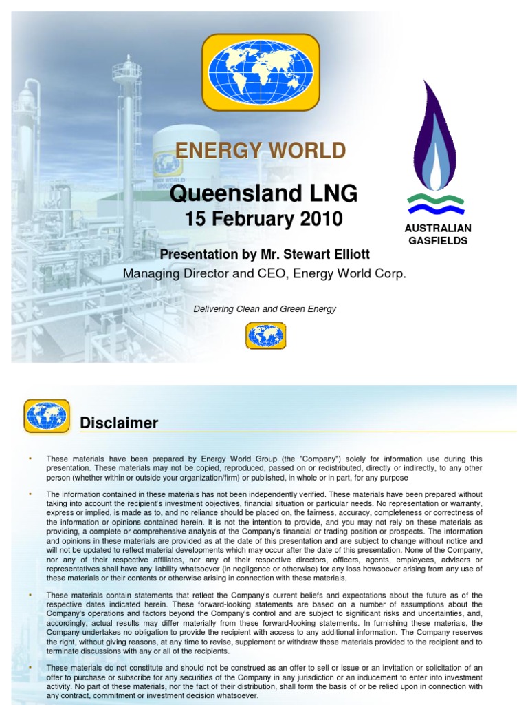 Queensland LNG Presentation | Liquefied Natural Gas | Natural Gas