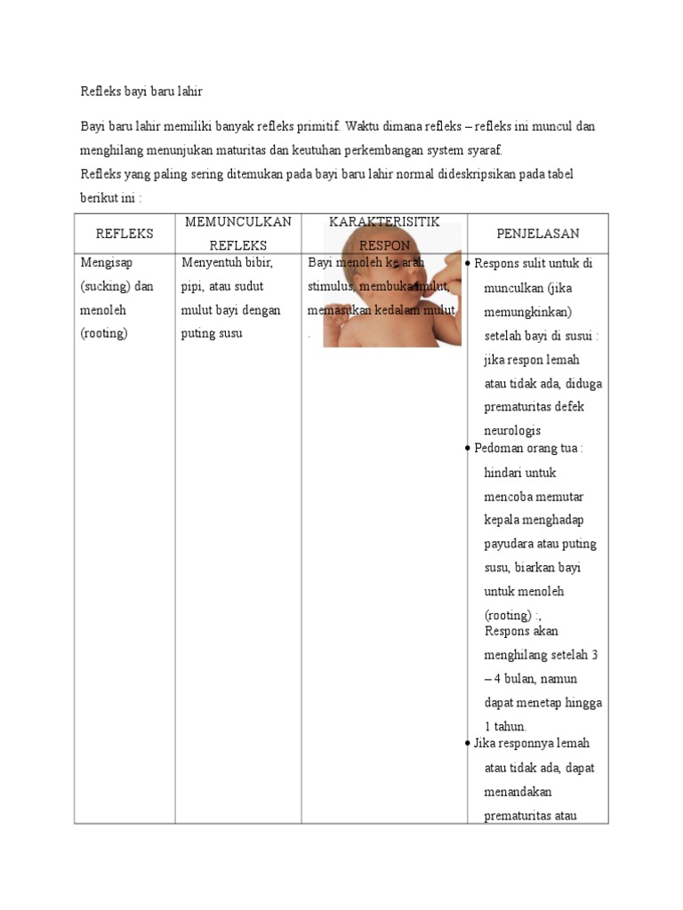 Refleks Bayi Baru Lahir | PDF