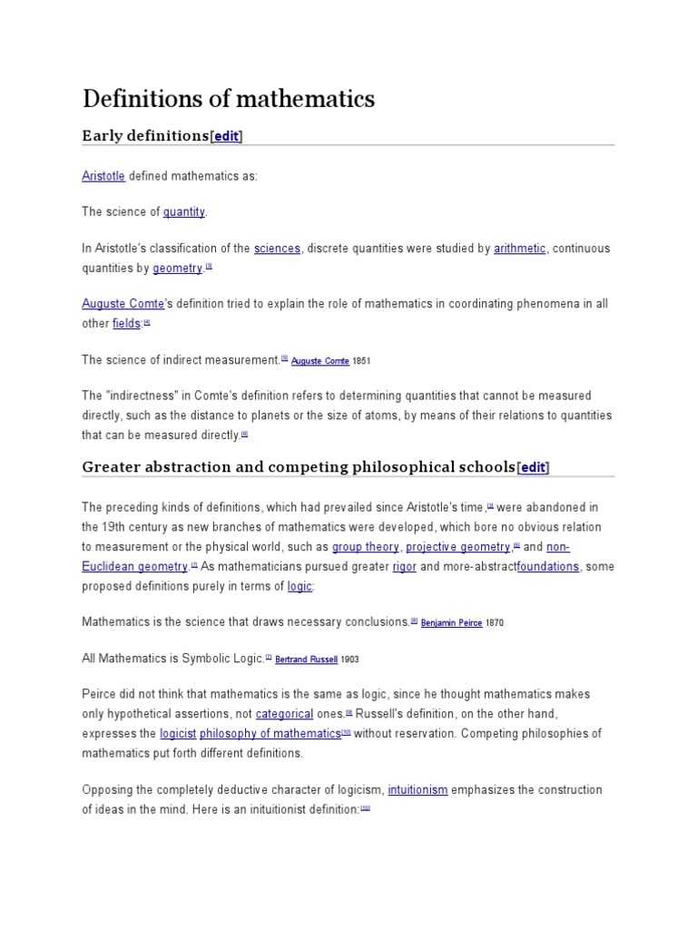 Definitions of Mathematics | PDF | Teaching Mathematics | Philosophical ...