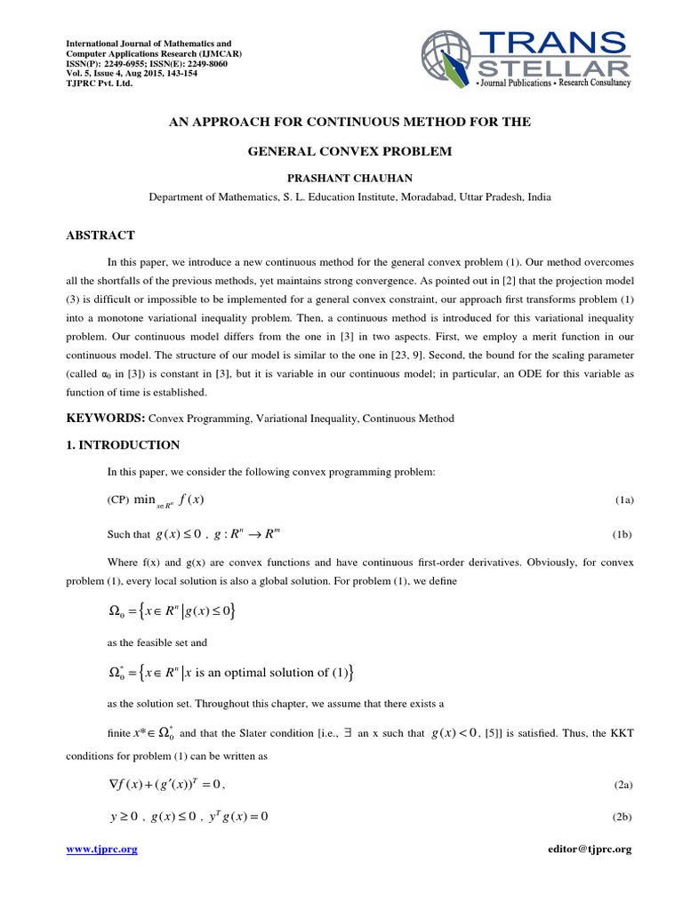 Mathematics - Ijmcar - An Approach For Continuous Method For The ...