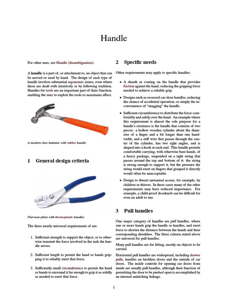 Handle: 2 Specific Needs | PDF | Tools | Nature