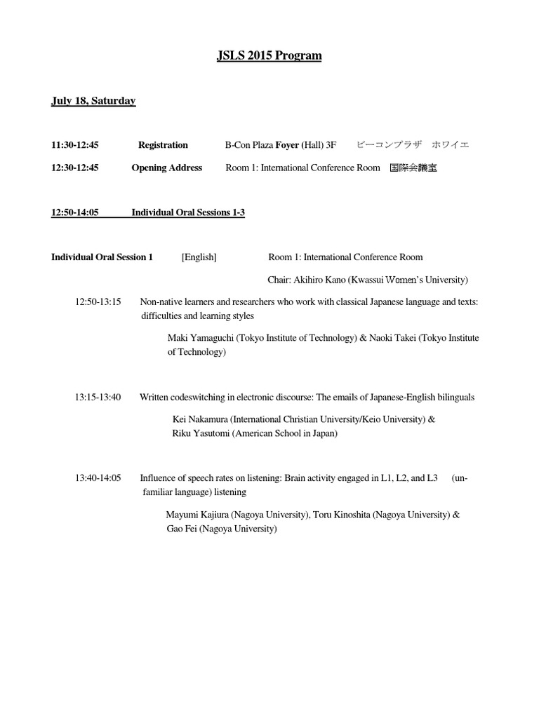 JSLS Program | PDF | Human Communication | Semiotics