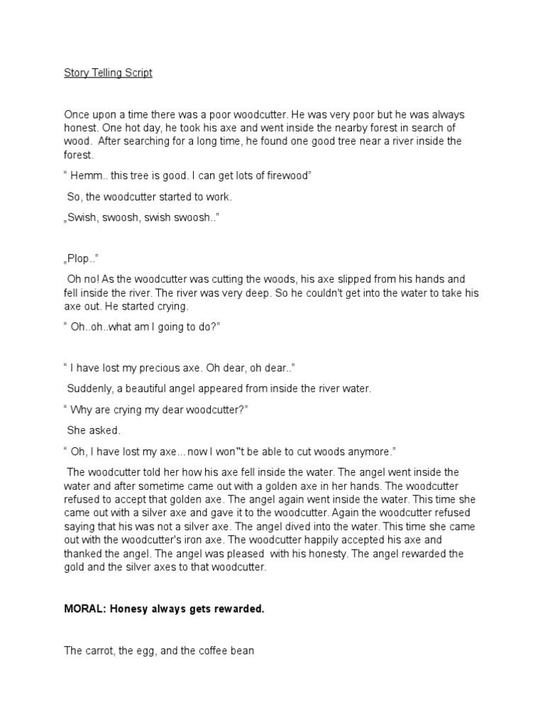 Story Telling Script | PDF | Coffee