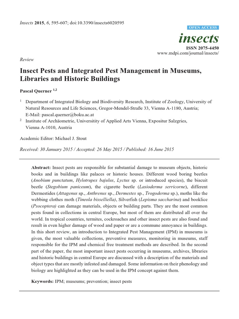 Insects: Insect Pests and Integrated Pest Management in Museums ...