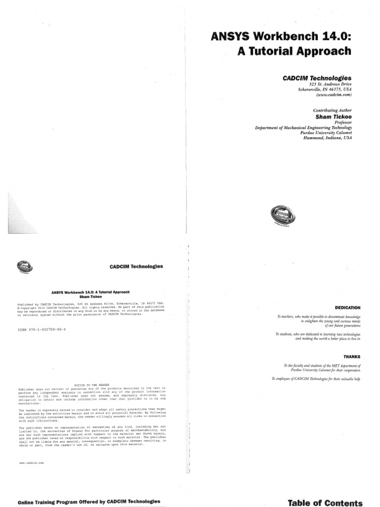ANSYS Workbench 14 - A Tutorial Approach | PDF | Engineering ...