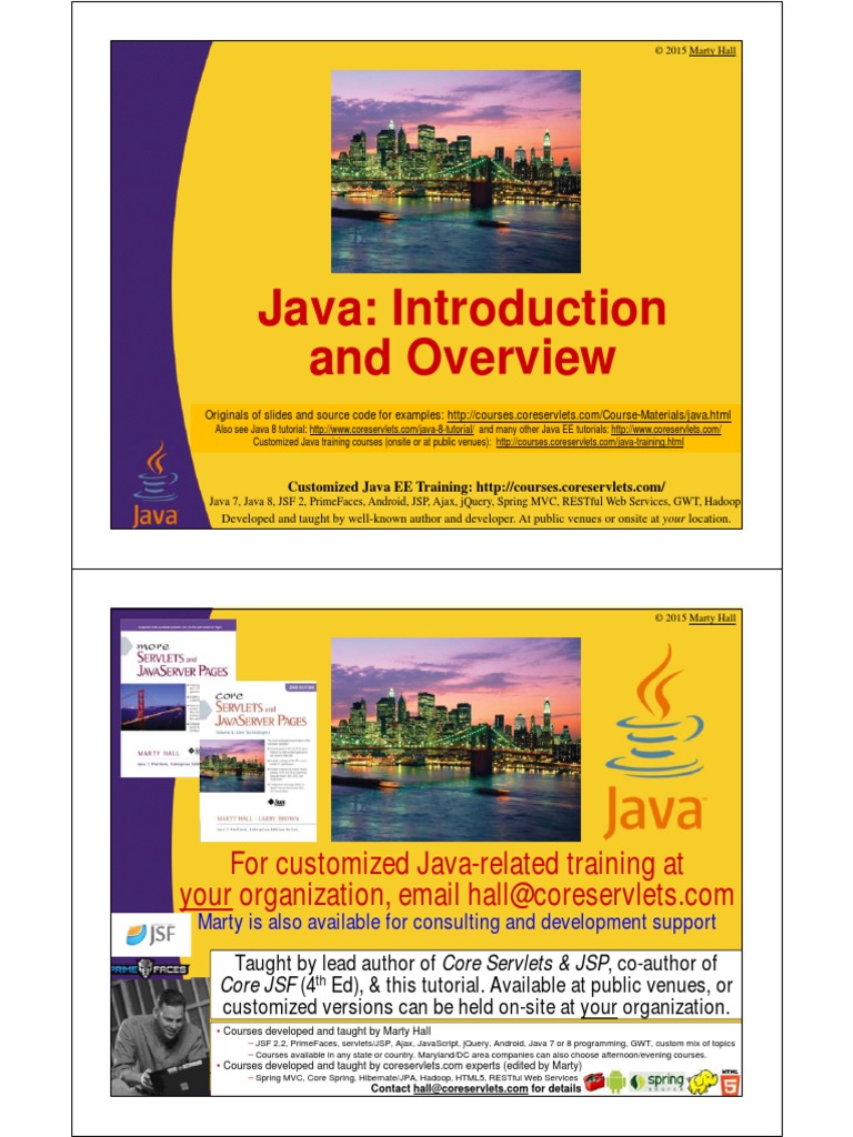 Java: Introduction and Overview: For Customized Java-Related Training at | PDF | Cross Platform ...