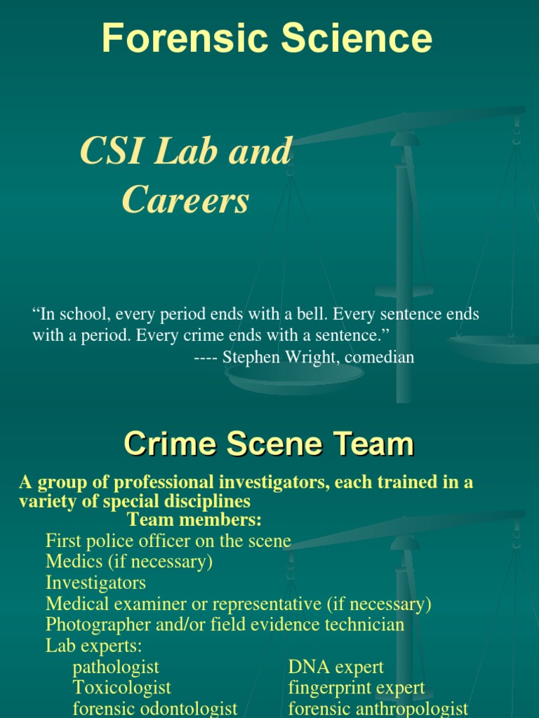 Csi Lab and Careers Overview Day 2 | PDF | Forensic Science | Crime Scene