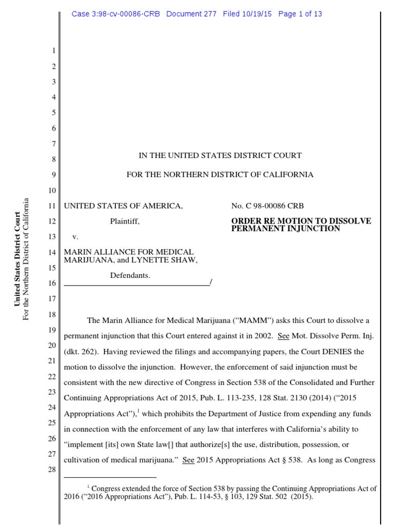 Marin Alliance Injunction Ruling | PDF | Injunction | Equity (Law)
