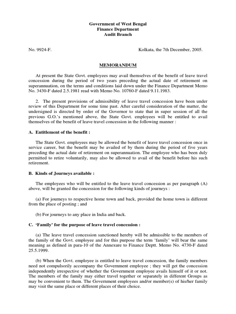Leave Travel Concession | PDF | Employment | Ticket (Admission)