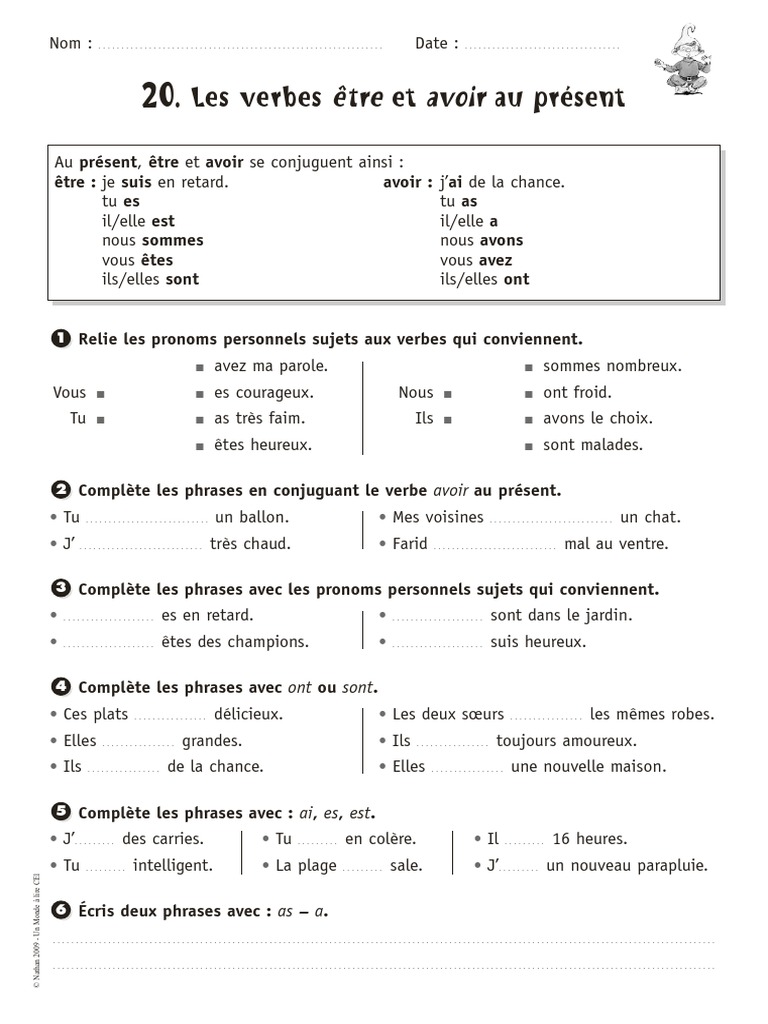 3 Les Verbes Etre Et Avoir Au Present-UMAL | PDF | Études des langues ...