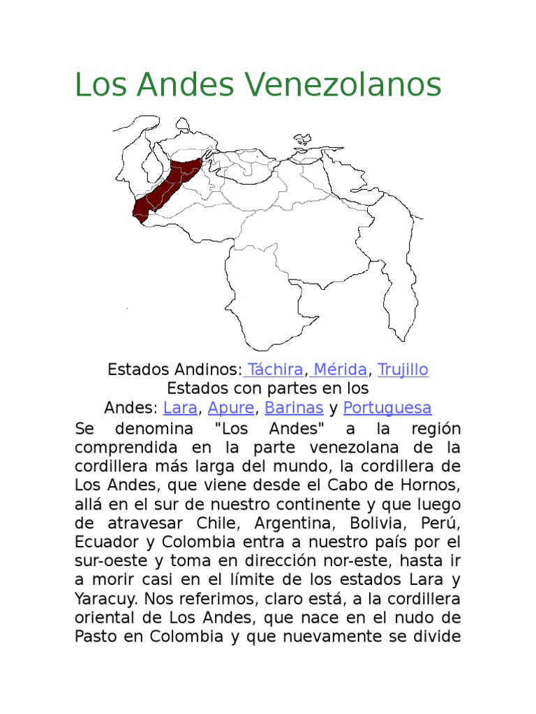 Los Andes Venezolanos | PDF | Andes | Geografía Física