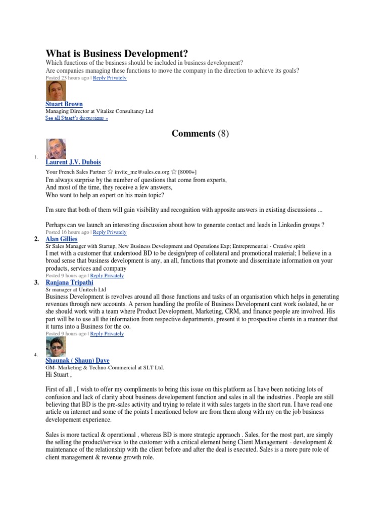 What Is Business Development | PDF | Business Development | Sales