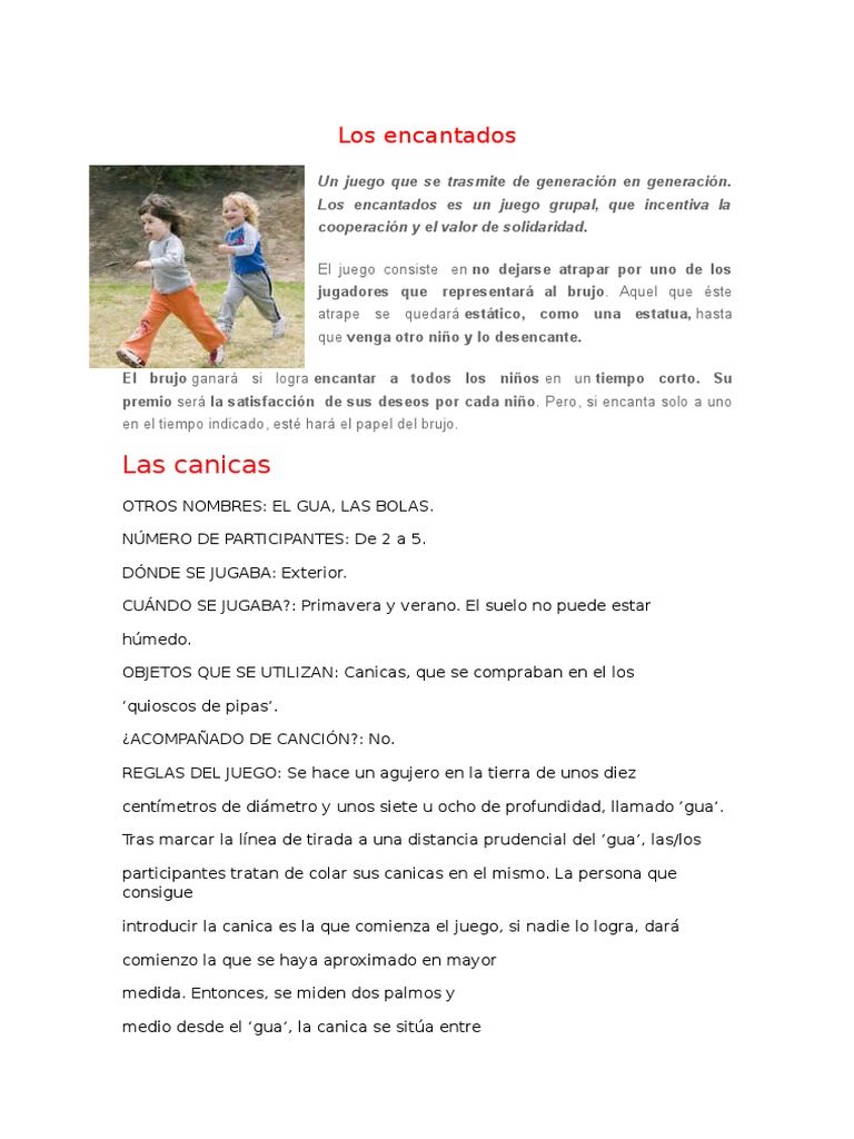 Reglas del juego Los Encantados | PDF