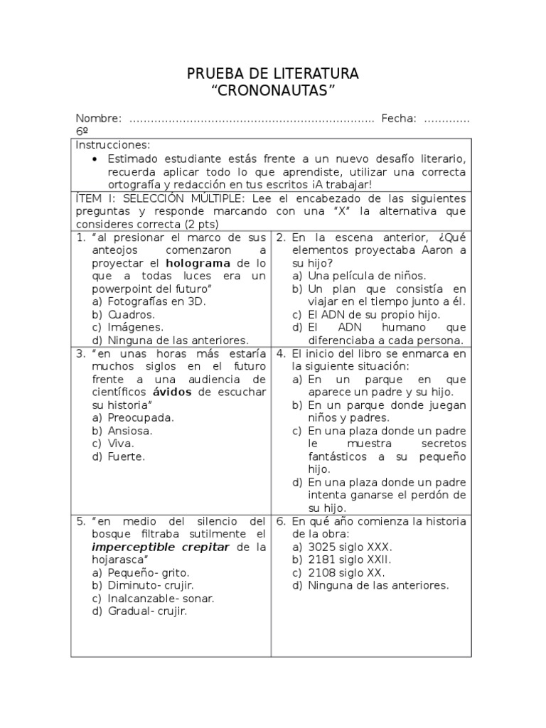 Análisis de "Crononautas" | PDF | Ocio