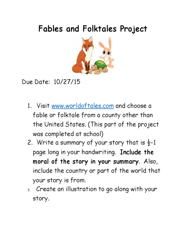 Fables and Folktales Project | PDF