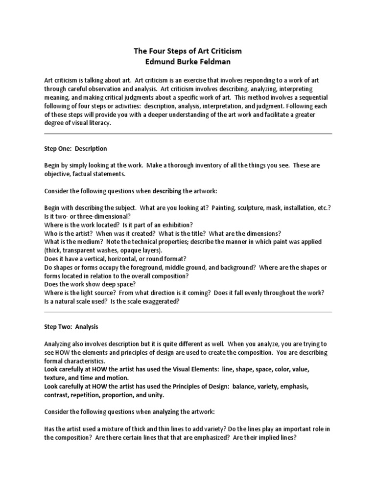 Art Criticism Four Steps | Download Free PDF | Composition (Visual Arts) | Color