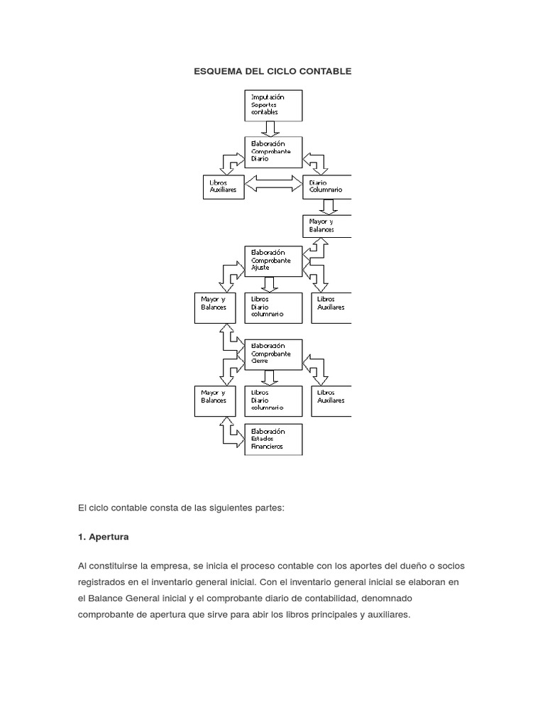 Esquema Del Ciclo Contable | PDF | Cheque | Contabilidad