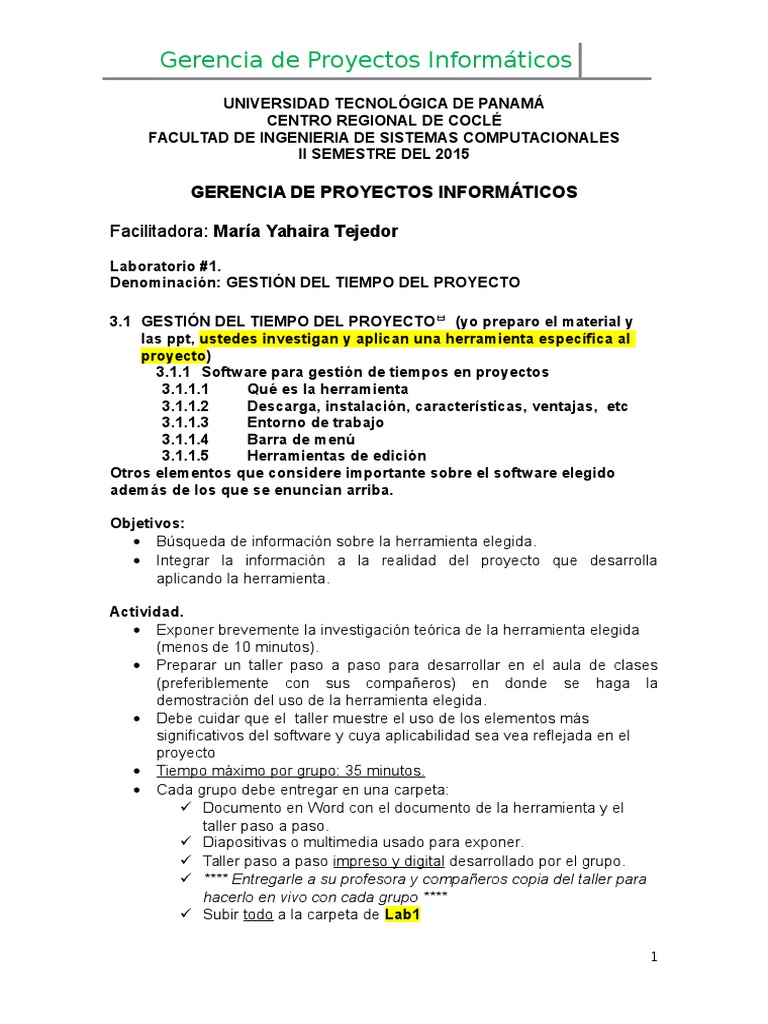 Gestión del Tiempo en Proyectos TI | PDF