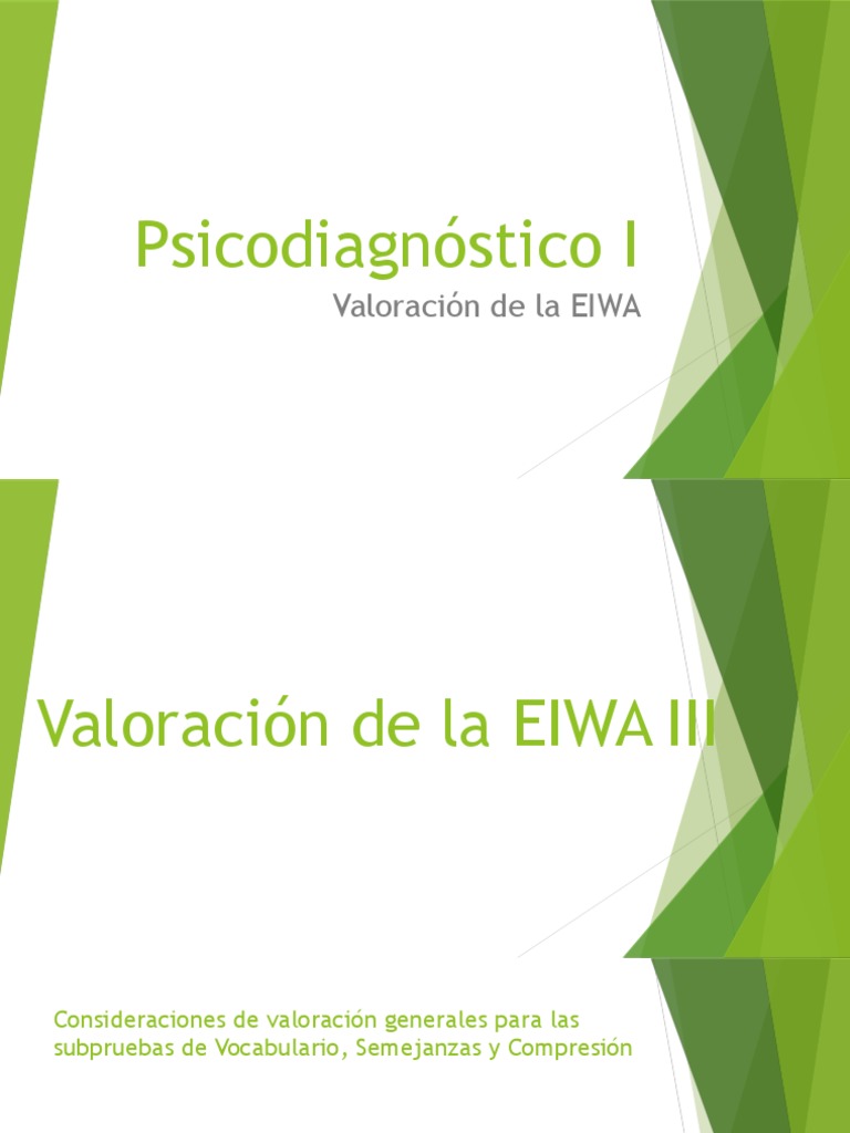 Valoración de EIWA III en Psicodiagnóstico | PDF | Cociente de ...