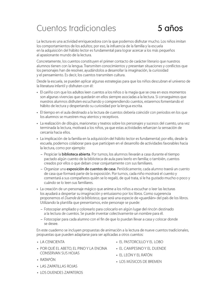 Fomentando la Lectura Infantil con Cuentos | PDF | Hogar, jardinería y ...