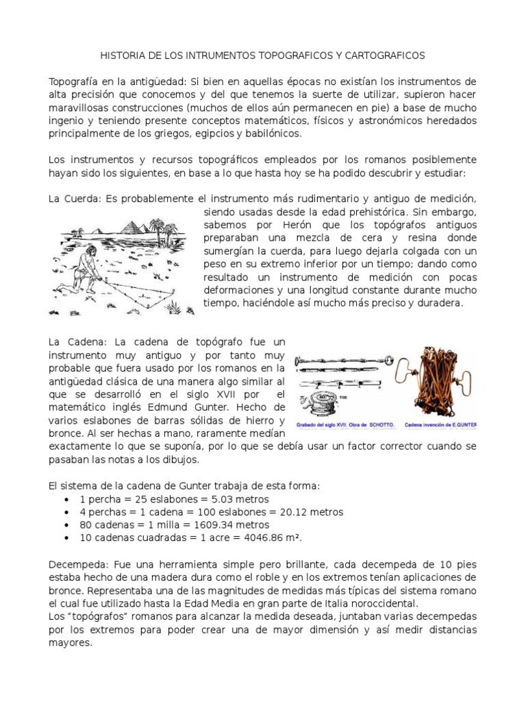 Historia de Los Intrumentos Topograficos y Cartograficos | PDF ...
